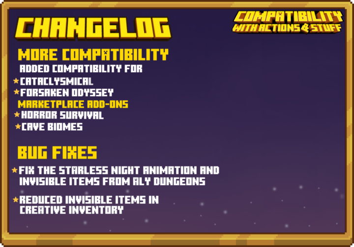 Compatibility with A&S 1.1 - Minecraft Bedrock Addons - CurseForge