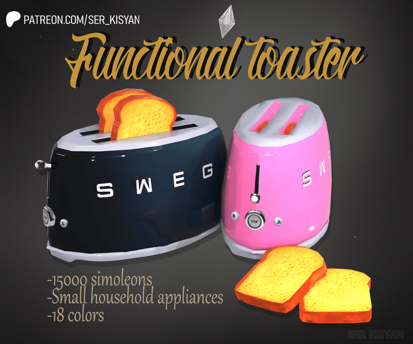 🍞Functional toaster sWeg🍞 - The Sims 4 Mods - CurseForge