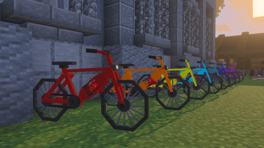 Redstone Bicycle with Dynamic Light (Achievements Friendly) - Minecraft Bedrock Addons - CurseForge