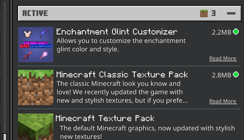 Enchantment Glint Customizer - Minecraft Bedrock Texture Packs - CurseForge