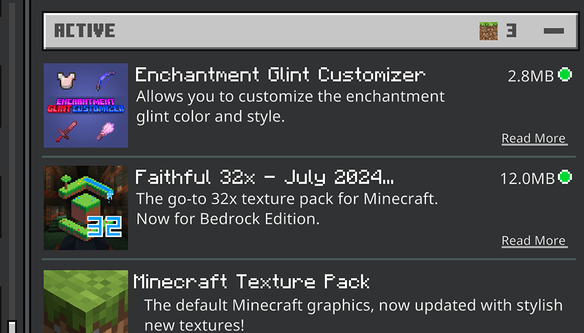 Enchantment Glint Customizer - Minecraft Bedrock Texture Packs - CurseForge
