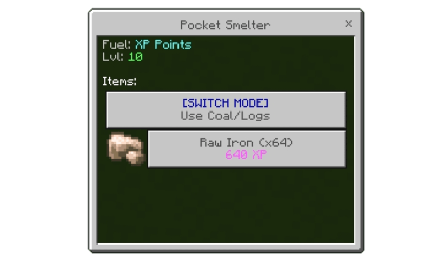 Pocket Smelter V1 Minecraft Mod