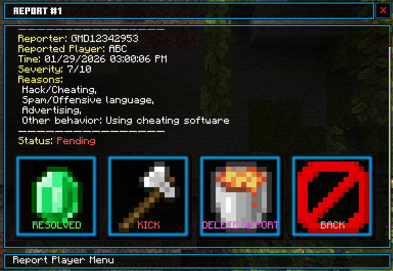 Player Report Menu - Minecraft Bedrock Addons - CurseForge