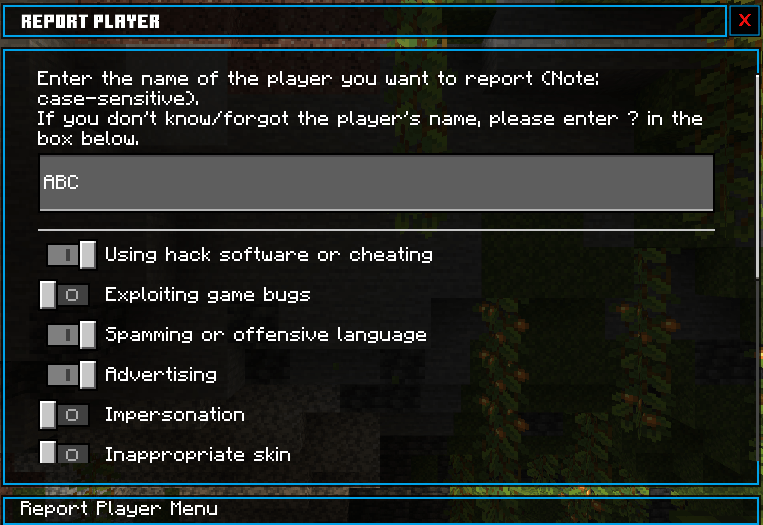 Player Report Menu - Minecraft Bedrock Addons - CurseForge