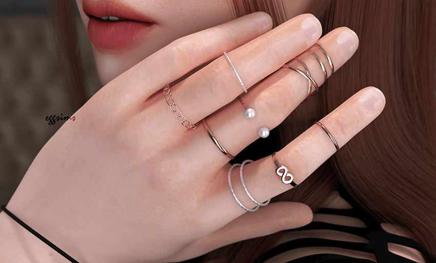 [EGGSIMS] Pearl point layered rings - The Sims 4 Create a Sim - CurseForge