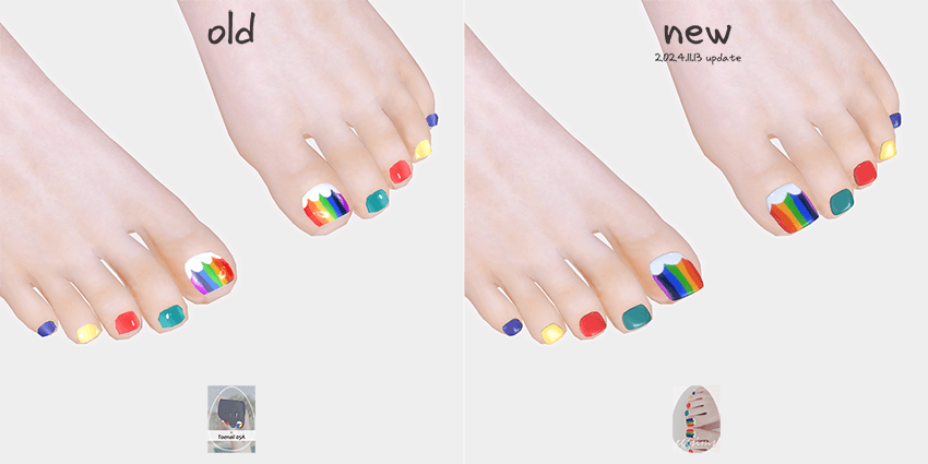 [EGGSIMS] Rainbow Dream Toenail Set - The Sims 4 Create a Sim - CurseForge