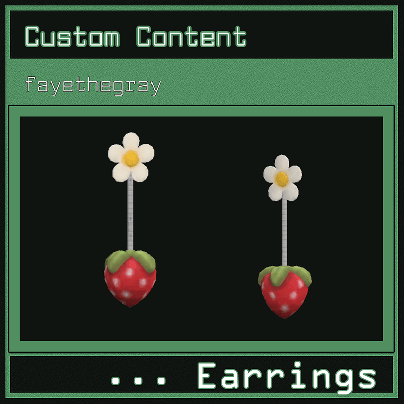 strawberry no.2, earrings by fayethegray - The Sims 4 Create a Sim ...