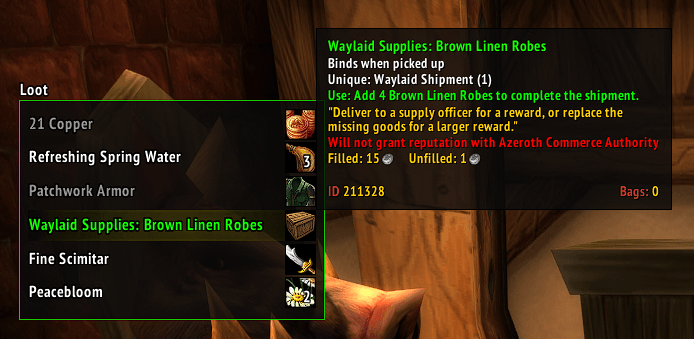 Waylaid Supplies Tooltip - World of Warcraft Addons - CurseForge