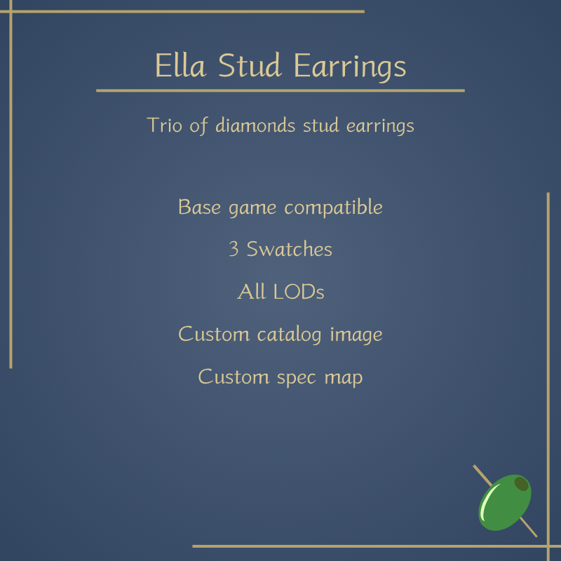 Ella Stud Earrings - The Sims 4 Create a Sim - CurseForge