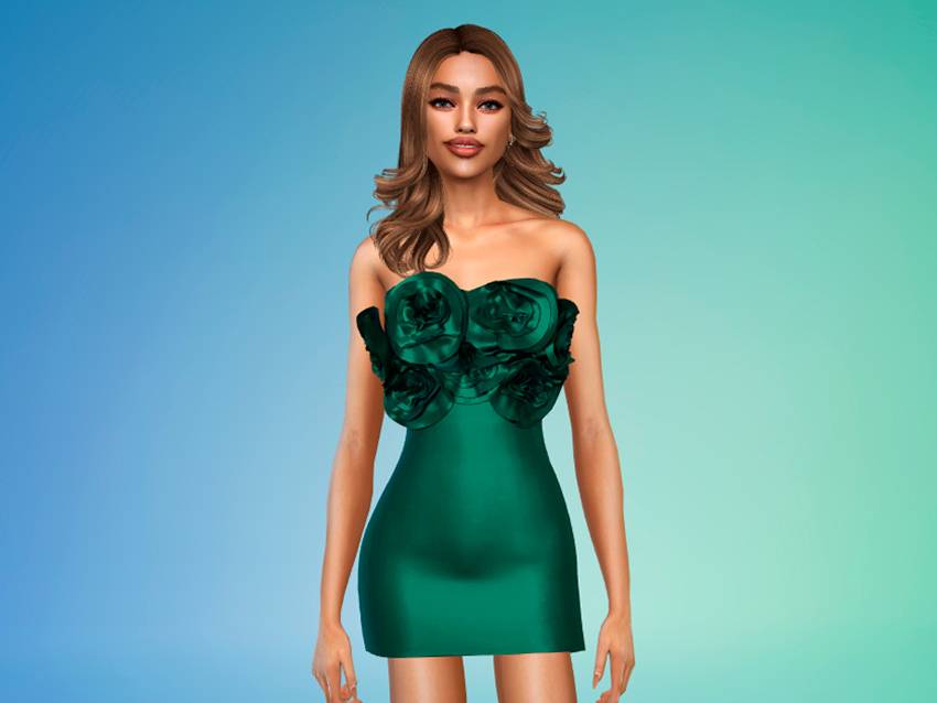 Strapless Rose Dress - The Sims 4 Create a Sim - CurseForge