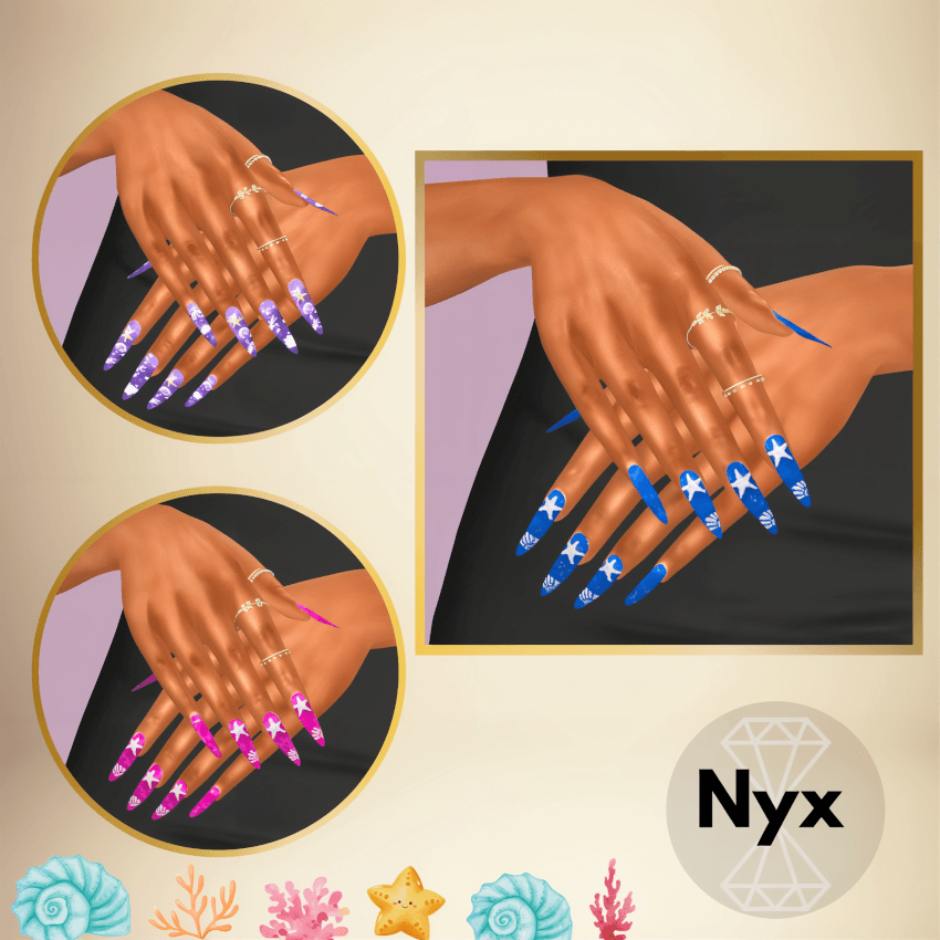 Summer nails set 16 - The Sims 4 Create a Sim - CurseForge