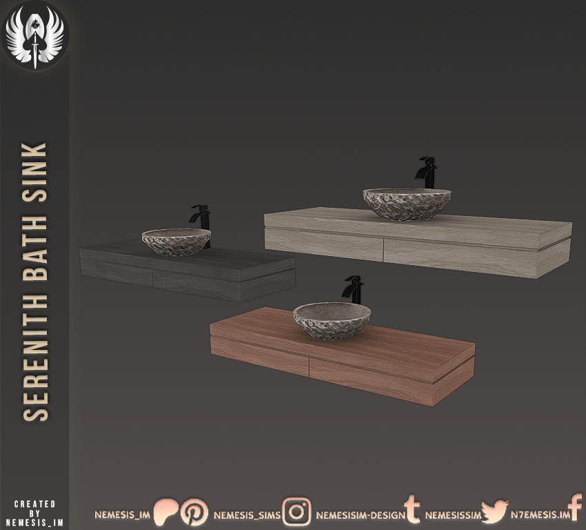 Serenith Bath - Stone Vessel Sink & Floating Vanity - The Sims 4 Build ...