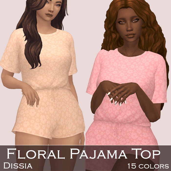 Floral Pajama Top - The Sims 4 Create a Sim - CurseForge