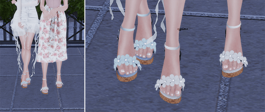 [EGGSIMS] Flower wedge heel sandals - The Sims 4 Create a Sim - CurseForge