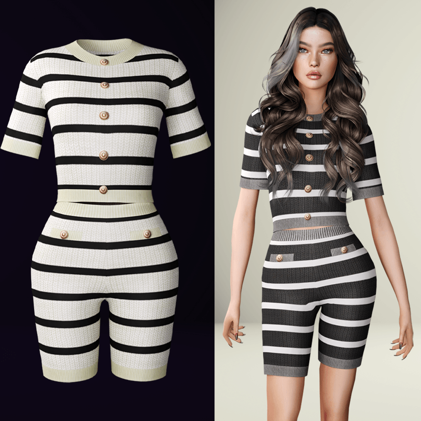 Stylish striped set - The Sims 4 Create a Sim - CurseForge