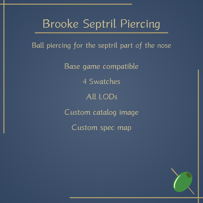Brooke Septril Piercing - The Sims 4 Create a Sim - CurseForge