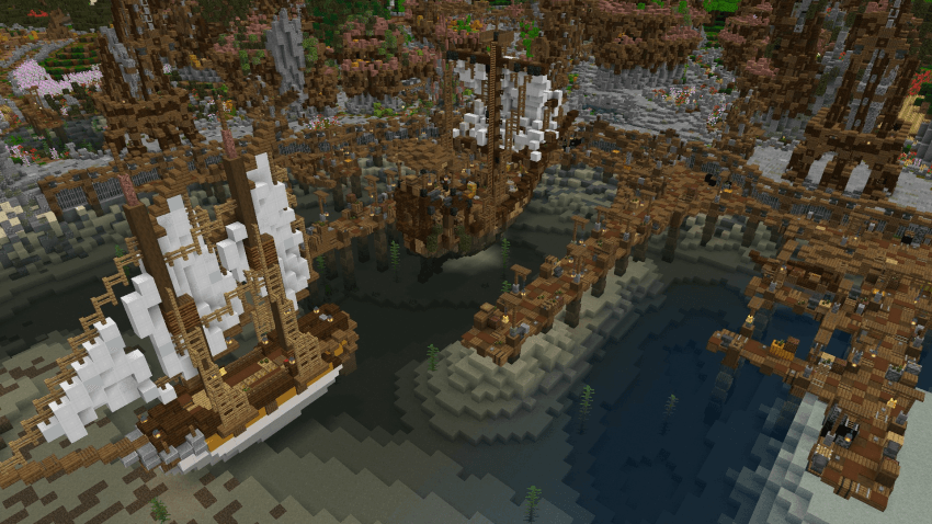 Medieval Fishing Town in the Swamp Biome - Minecraft Bedrock Maps ...