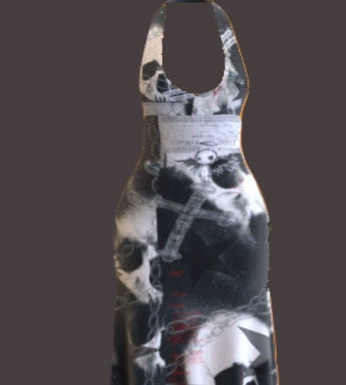 [morgue-maiden] moira halter neck dress - The Sims 4 Create a Sim ...