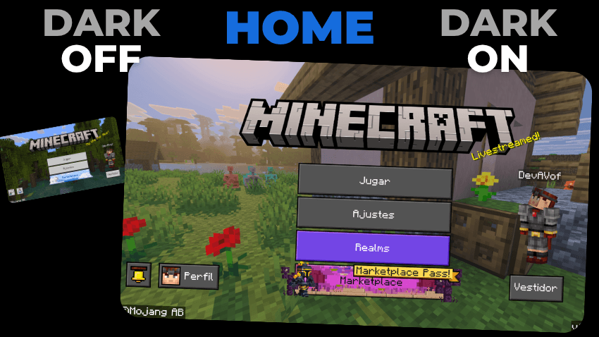 Dark Mode Minecraft UI - Minecraft Bedrock Texture Packs - CurseForge