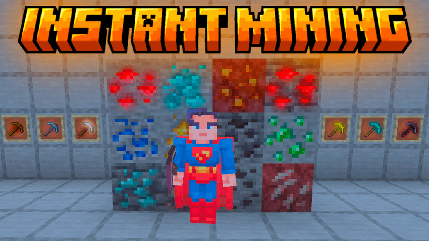 INSTANT MINING - Minecraft Bedrock Addons - CurseForge