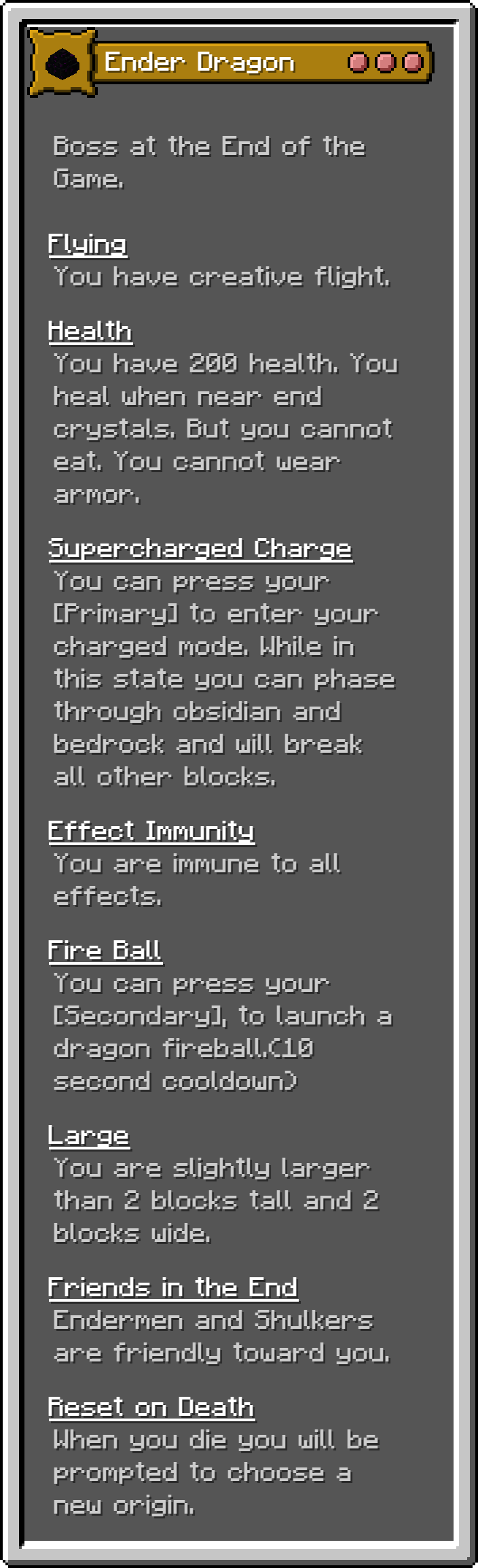 Origins from Minecraft Mobs - Minecraft Mods - CurseForge