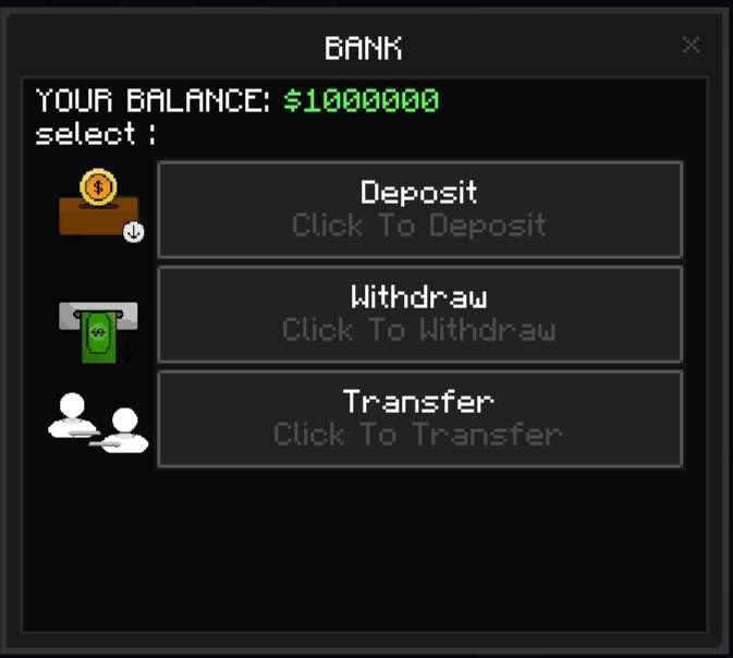 Simple Bank System - Minecraft Bedrock Scripts - CurseForge