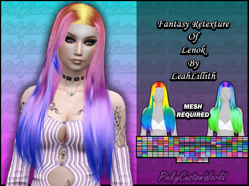 Fantasy Retexture of Lenok hair by LeahLillith - The Sims 4 Create a ...