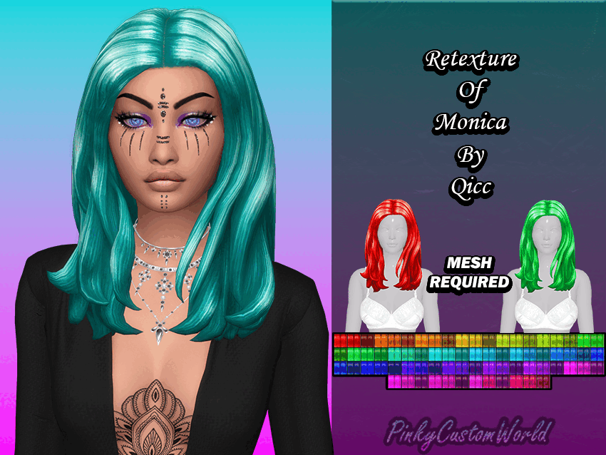 Retexture Of Monica Hair By Qicc The Sims 4 Create A Sim Curseforge