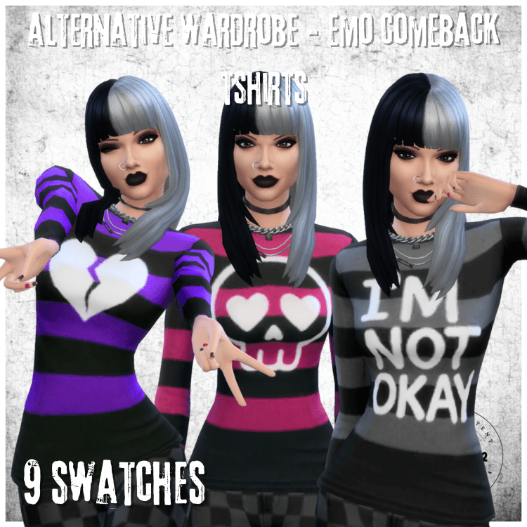 Alternative Wardrobe - Emo Comeback Tshirt - The Sims 4 Create a Sim ...