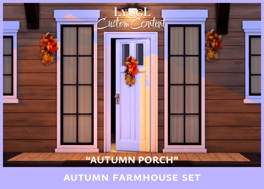 [LyugL] Autumn Porch set - window, door and wall decor 50 subs gift ...