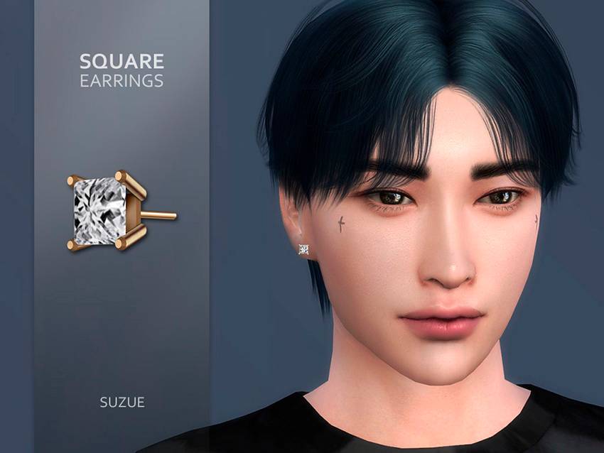 Square Crystal Earring (Right Side) - The Sims 4 Create a Sim - CurseForge