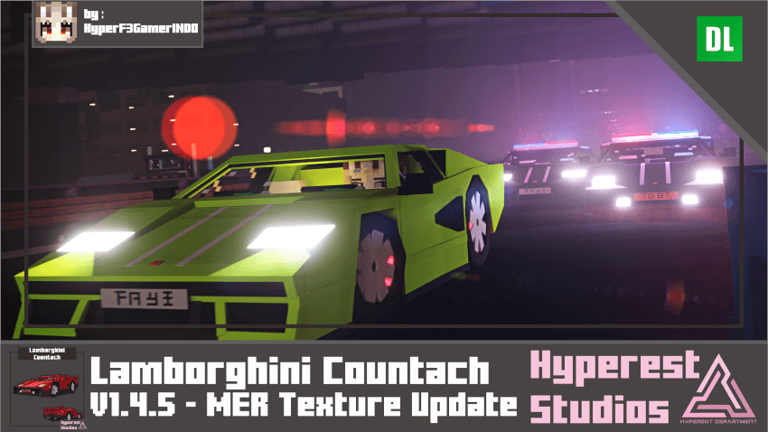 Lamborghini Countach | v1.4.5 MER Texture Update - Minecraft Bedrock ...