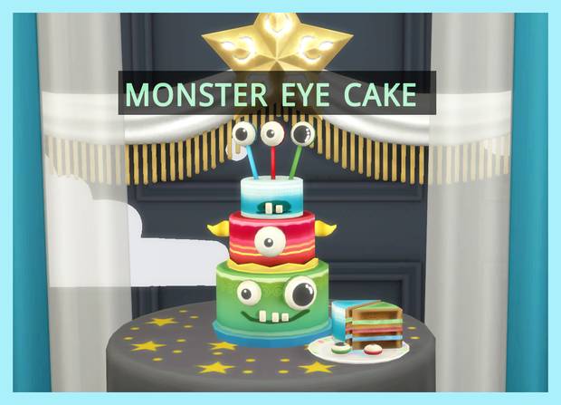 Monster Eyes Birthday Cake By icemunmun Spanish Translation - The Sims ...