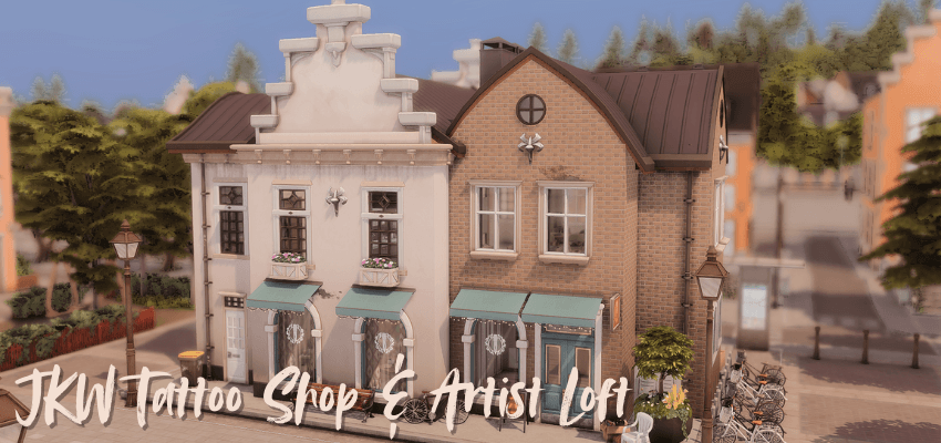 JKW Tattoo Shop & Artist Loft – Sims 4 Tattoo Studio with 2 Workspaces ...