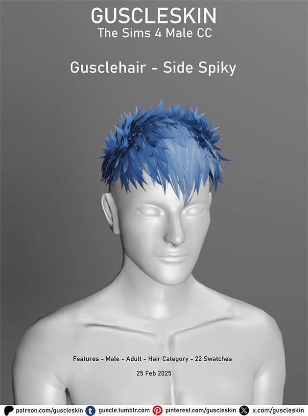 Gusclehair - Side Spiky - The Sims 4 Create a Sim - CurseForge