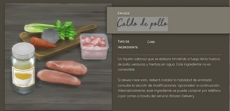 Install Chicken broth by BrazenLotus Spanish translation - The Sims 4 ...