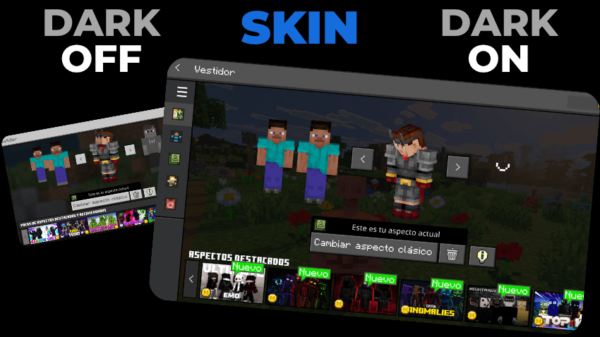 Dark Mode Minecraft UI - Minecraft Bedrock Texture Packs - CurseForge