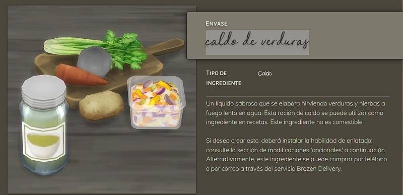 vegetable broth by BrazenLotus Spanish translation - The Sims 4 ...