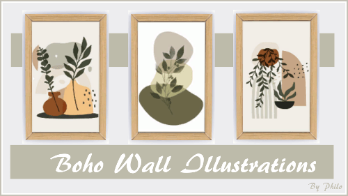 Boho Wall Illustrations - The Sims 4 Build / Buy - CurseForge