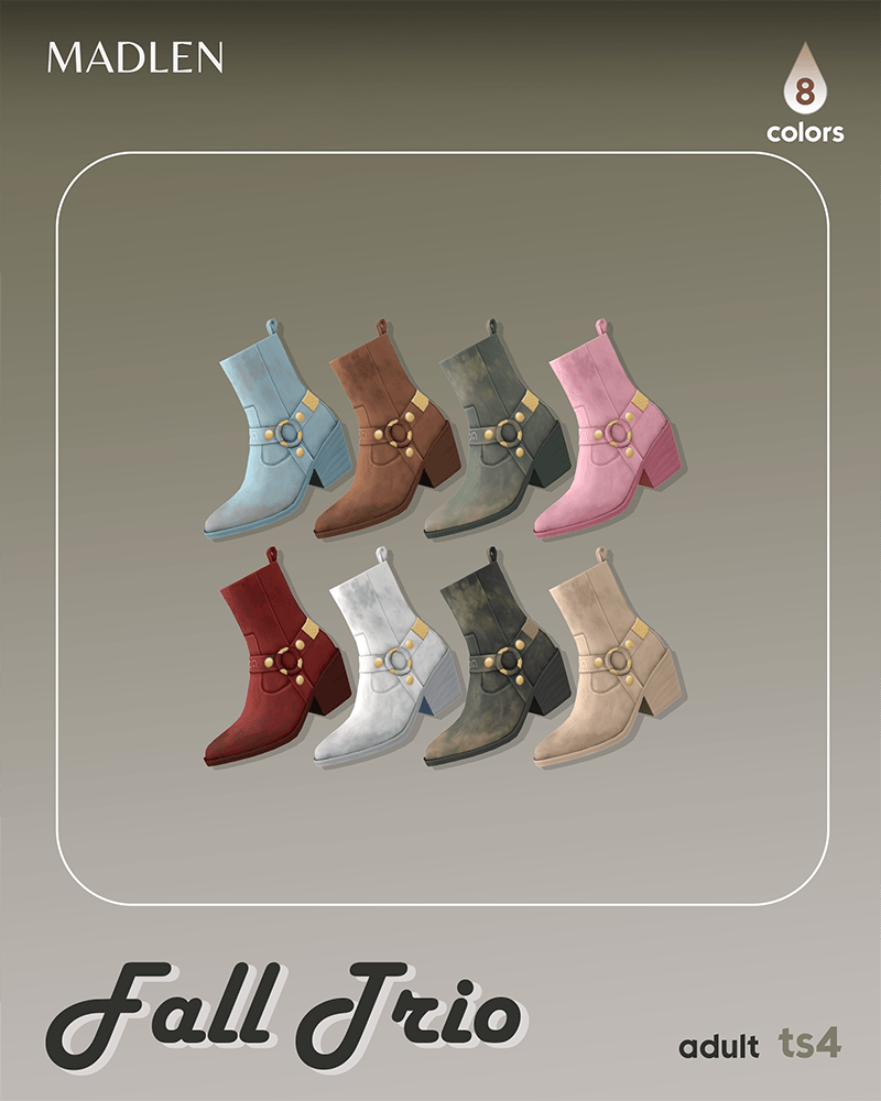 Fall Trio Cowboy Boots - The Sims 4 Create a Sim - CurseForge