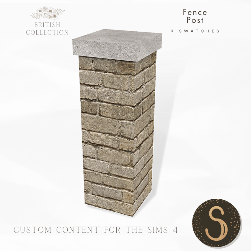 Sims4Luxury - British 2024 - Fence railing & post - The Sims 4 Build ...
