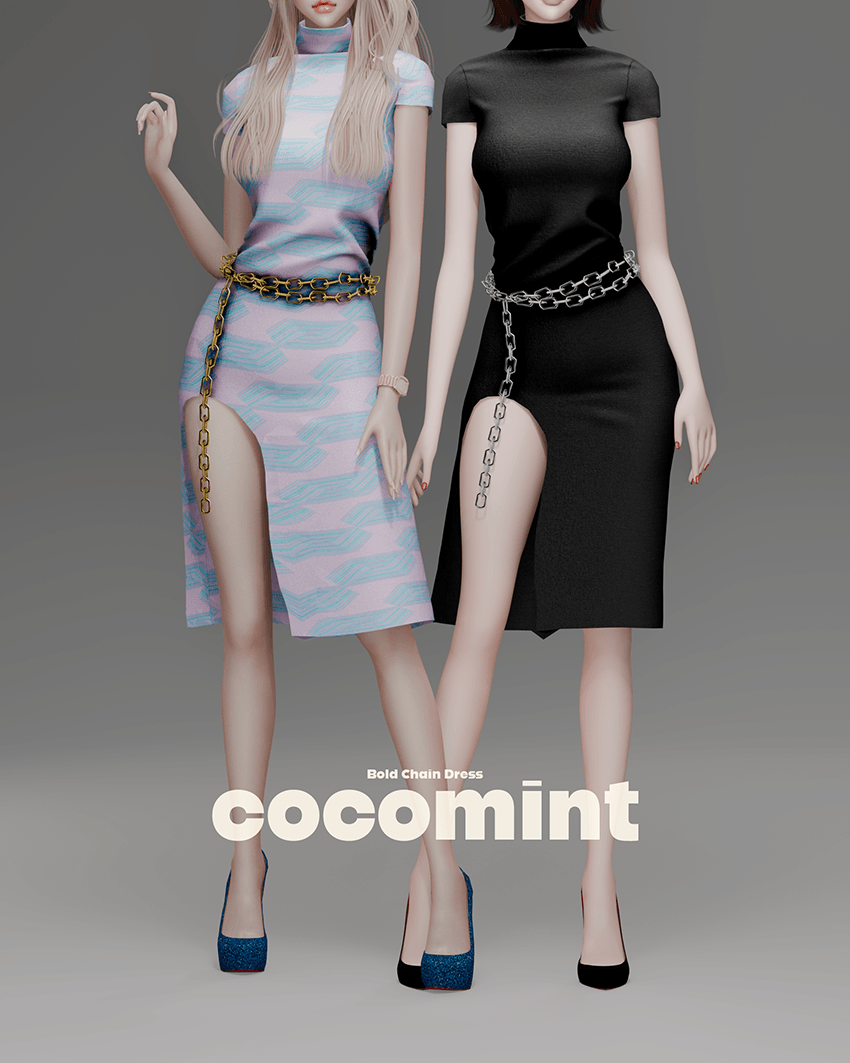 cocomint - Bold Chain Dress - The Sims 4 Create a Sim - CurseForge