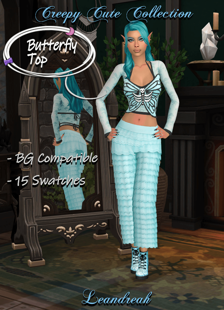 Creepy Cute Butterfly Top - The Sims 4 Create a Sim - CurseForge