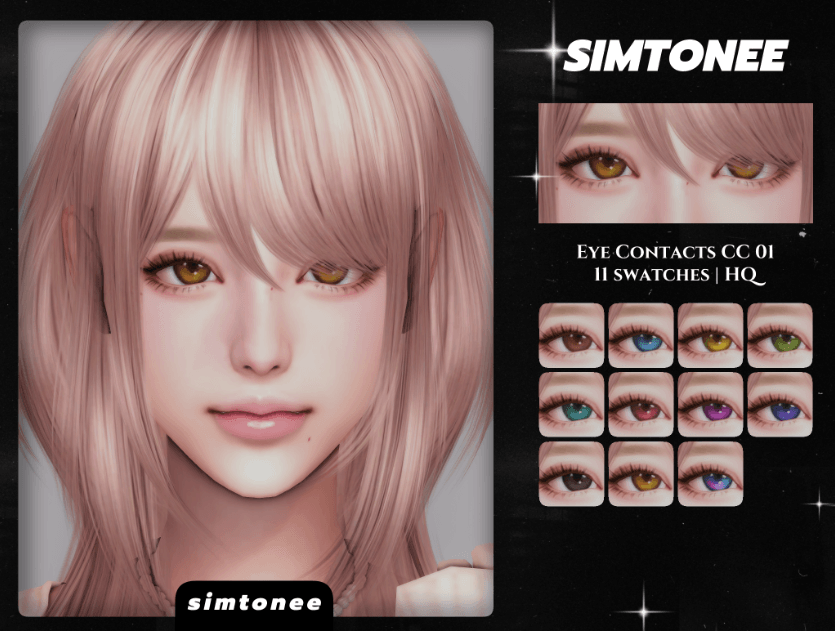 Eye Contacts CC 01 [HQ Compatible] - The Sims 4 Create a Sim - CurseForge