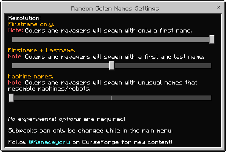 Download Random Golem Names (Stable) - Minecraft Bedrock Mods - CurseForge