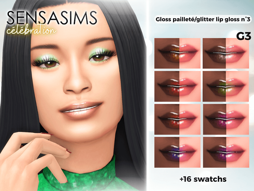 Celebration, Glitter lip Gloss G3 - The Sims 4 Create a Sim - CurseForge