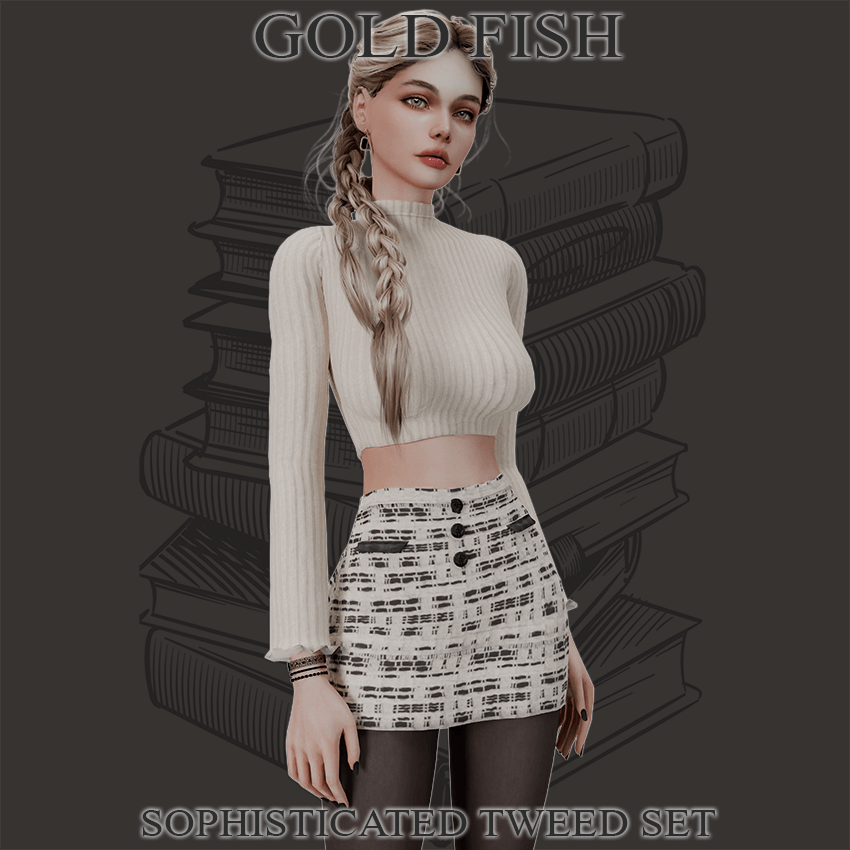 GoldFish Sophisticated Tweed Set - The Sims 4 Create a Sim - CurseForge