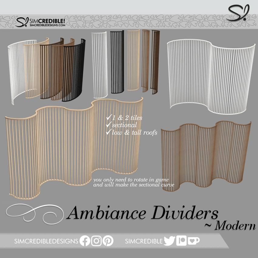 Ambiance Dividers - Modern 𓈒⋆⑅˚⑅⋆𓈒 - The Sims 4 Build / Buy - CurseForge