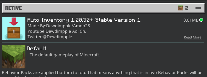 Auto Inventory Addon - Minecraft Bedrock Addons - CurseForge