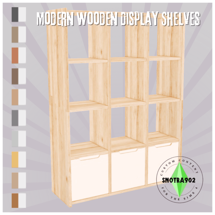 Modern Wooden Display Shelves - The Sims 4 Build / Buy - CurseForge